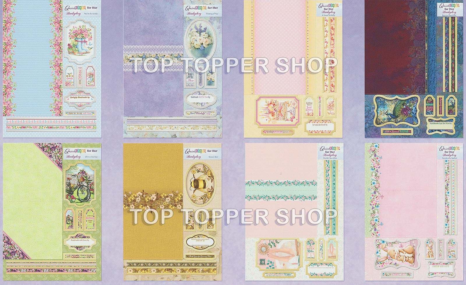 8 Sheets of Hunkydory Quick Cards For Her