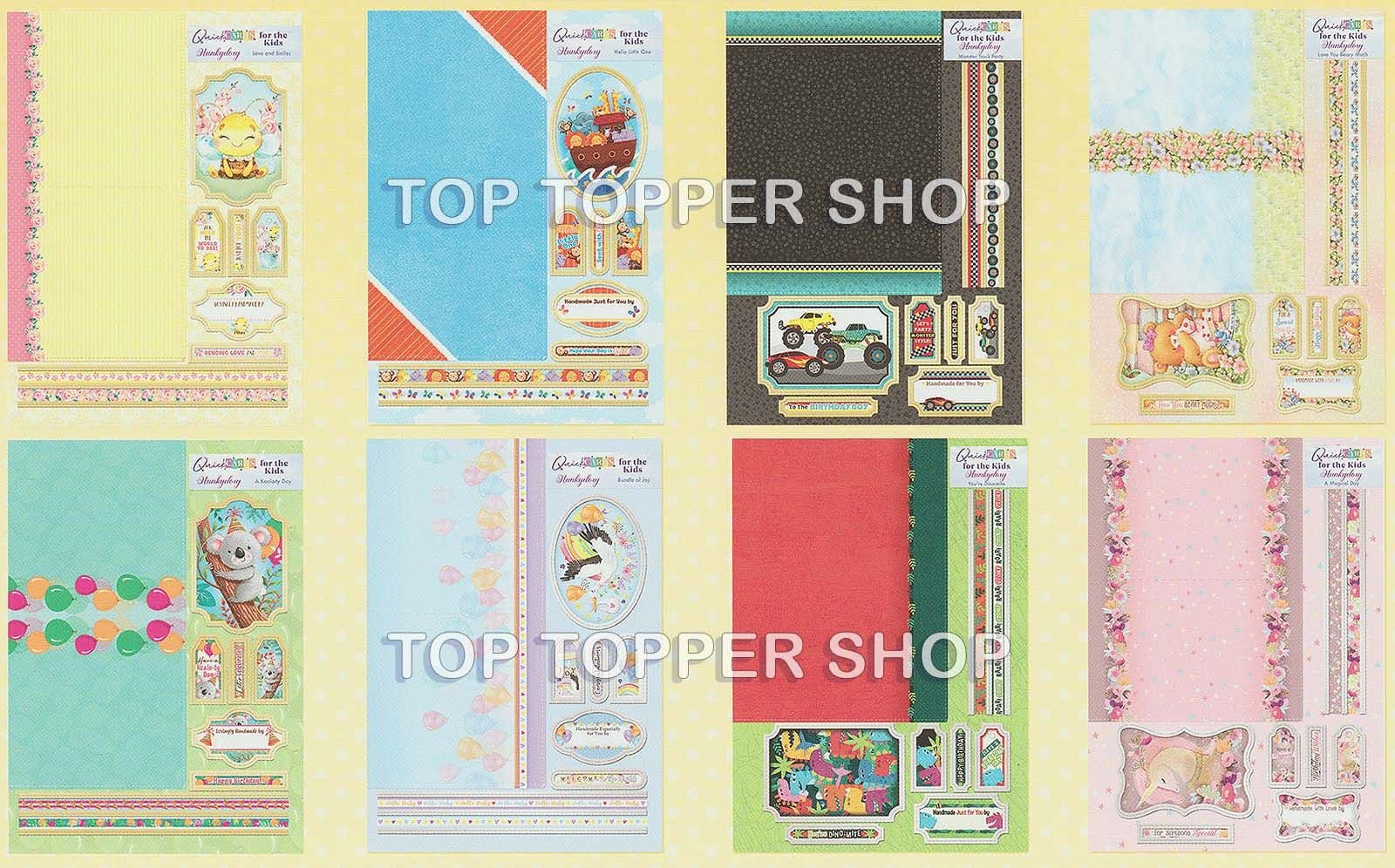 8 Sheets of Hunkydory Quick Cards For the Kids