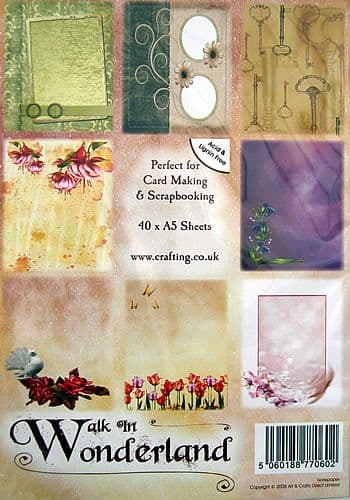 8 SHEETS WALK IN WONDERLAND PAPERS FROM THE SKY PAD