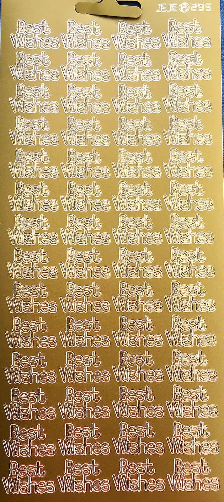 Best Wishes Gold Peel Off Stickers JeJe 295