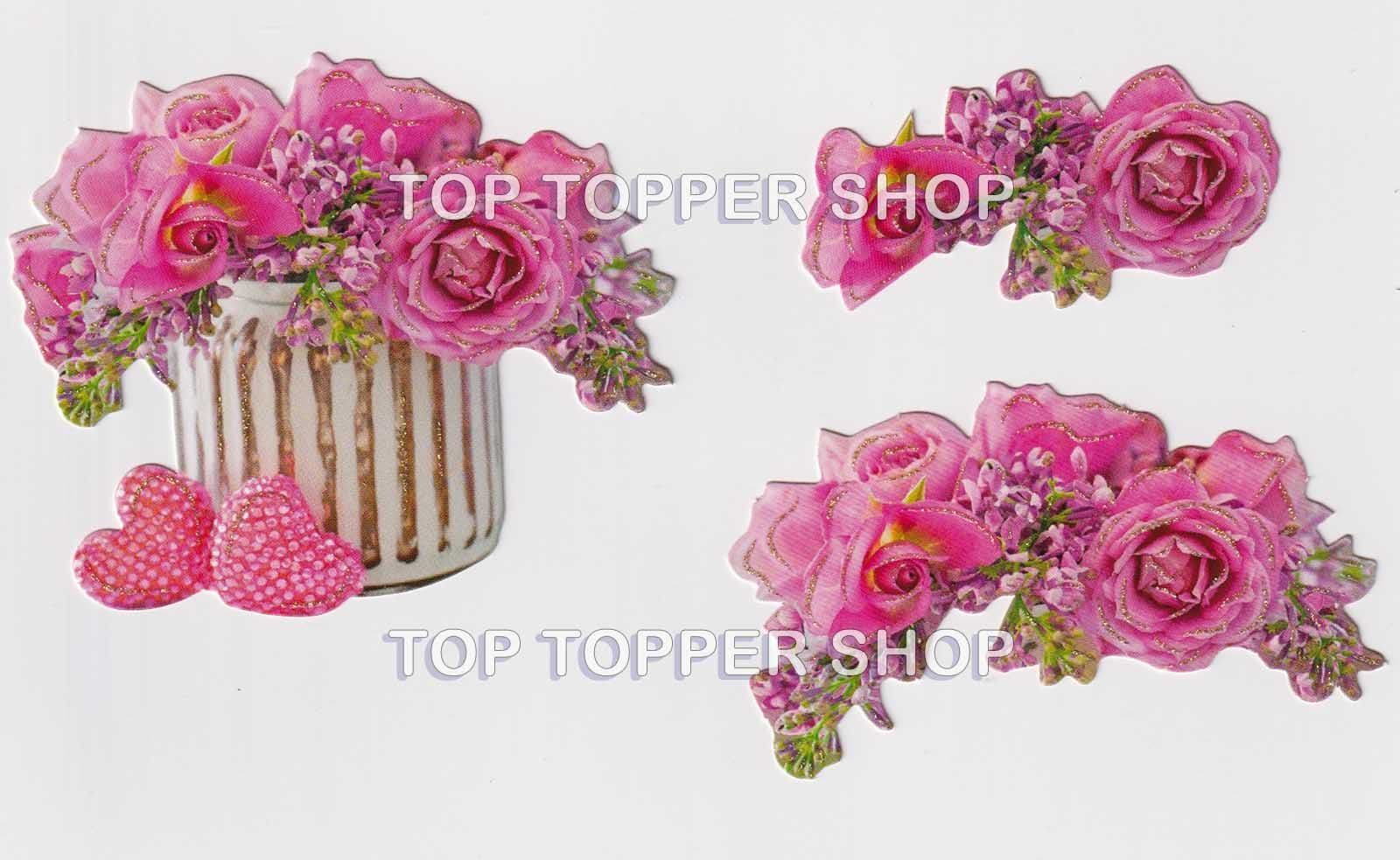 Bouquet in Vase 10 Easy 3d Die Cut Decoupage Toppers Hearty Crafts HC10123