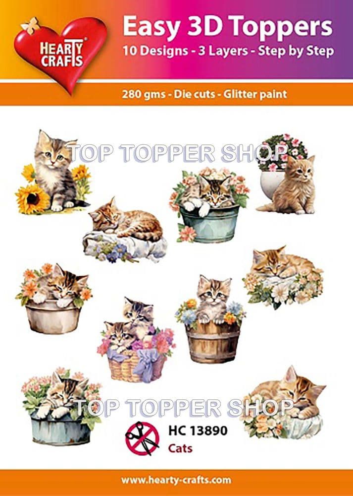 Cats 10 Easy 3d Die Cut Decoupage Toppers Hearty Crafts HC13890