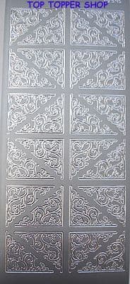 CLASSIC CORNERS SILVER PEEL OFF STICKERS jeje 4994