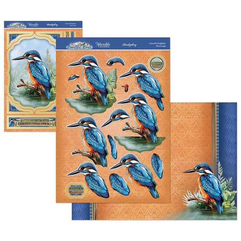 Colourful Kingfisher - Beautiful Birds Hunkydory Die Cut Decoupage Kit