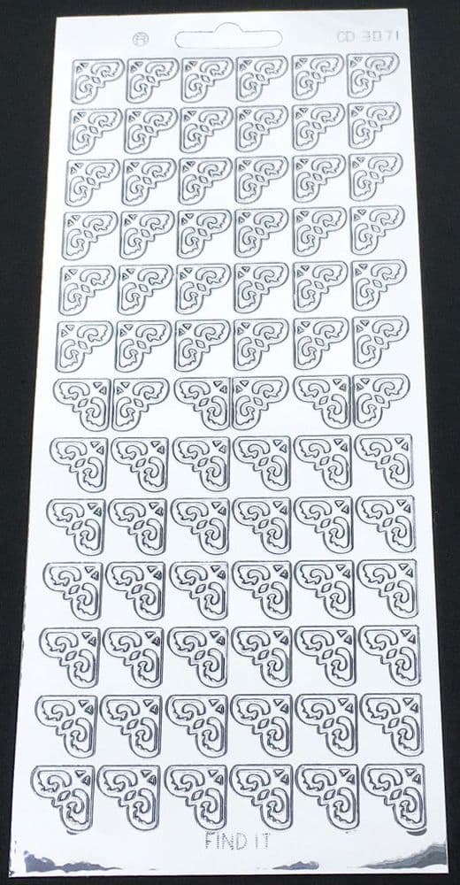 Corners Silver Mirror Peel Off Stickers Find It CD3071S