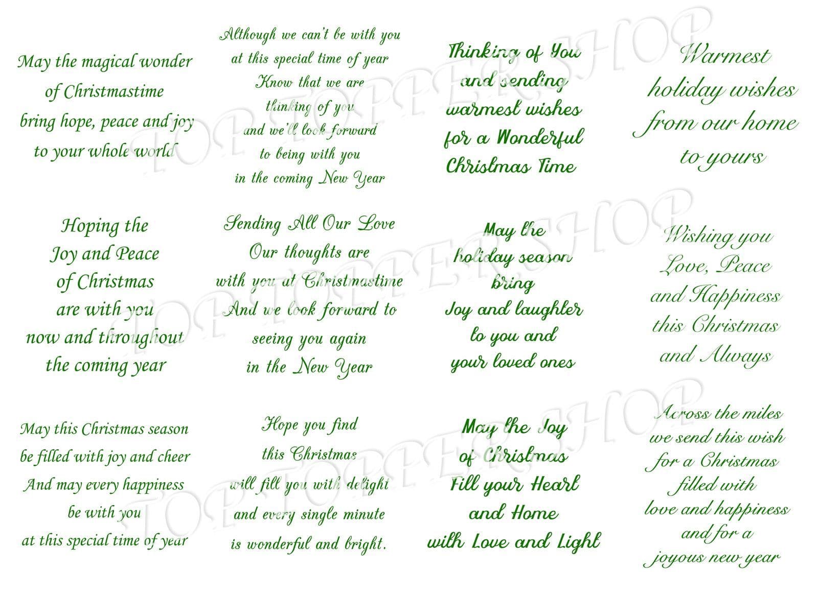 Easy Peel Off Transparent Stickers Christmas Verses Choose Colour ...