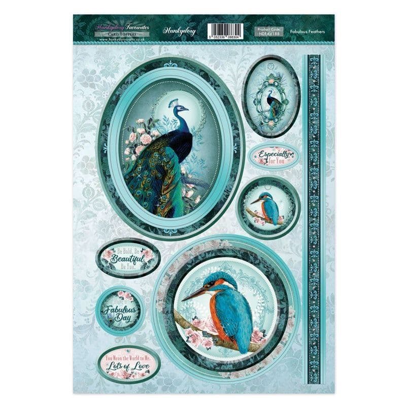 Fabulous Feathers - Hunkydory Favourites Toppers A4 Sheet