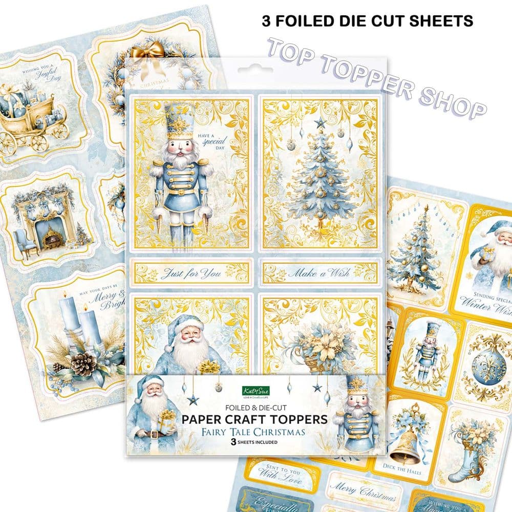Fairy Tale Christmas - Kanban Crafts Foiled Paper Craft Toppers 3 sheets