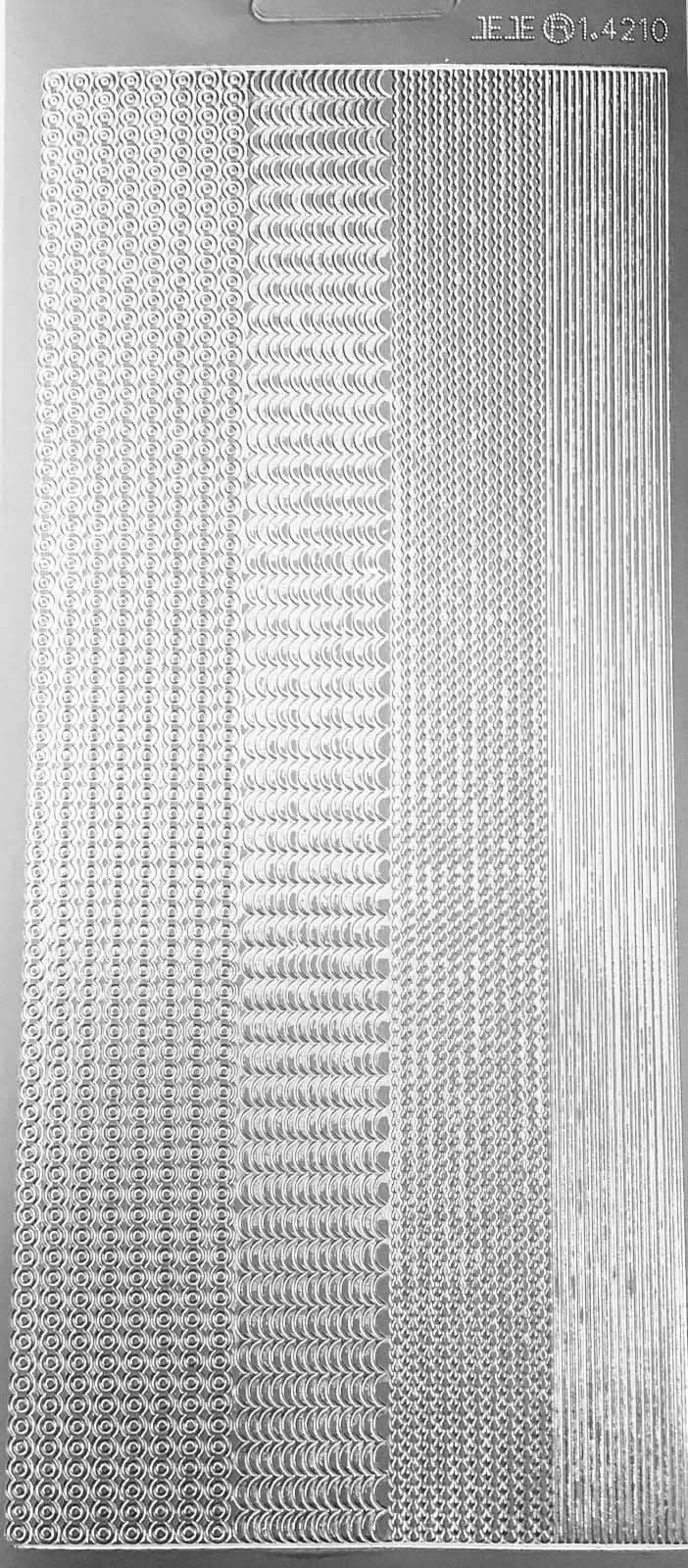 FINE BORDERS 4 styles SILVER PEEL OFF STICKERS JeJe 1 4210