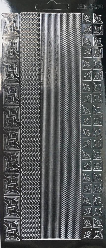 FINE BORDERS & CORNERS BLACK PEEL OFF STICKERS 1 4203