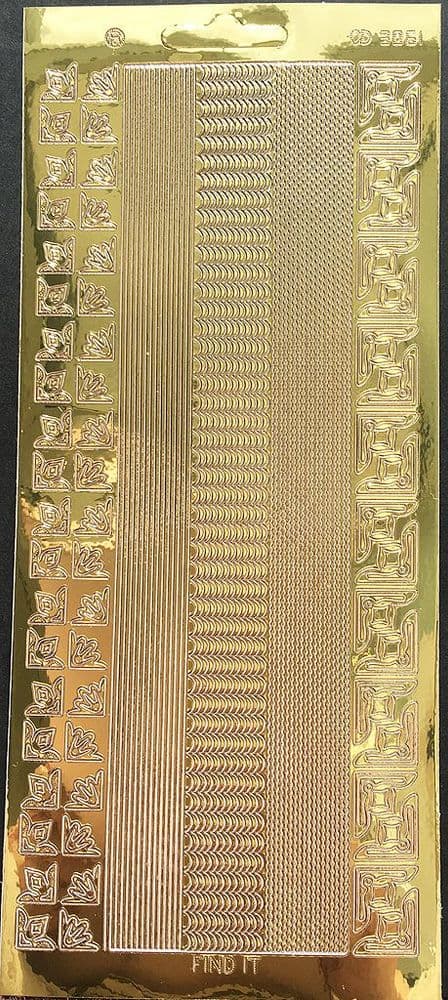 Fine Borders & Corners Gold Mirror Peel Off Stickers Find It CD3061G
