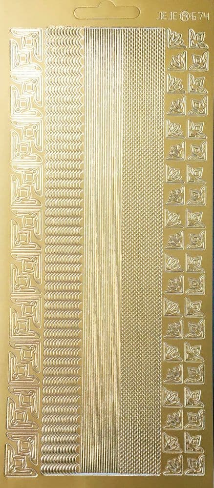FINE BORDERS & CORNERS GOLD PEEL OFF STICKERS 1 4200