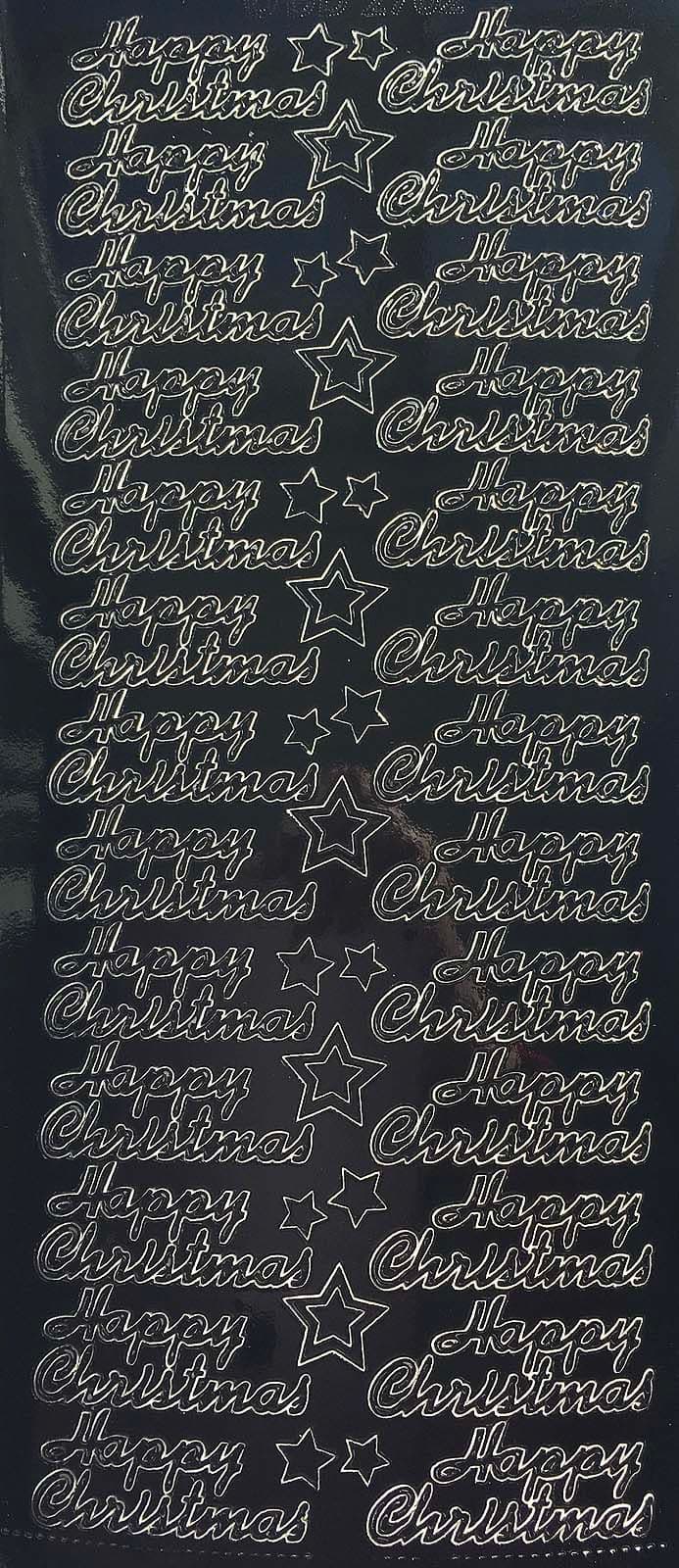 Happy Christmas Black Peel Off Stickers Doodey DD2702