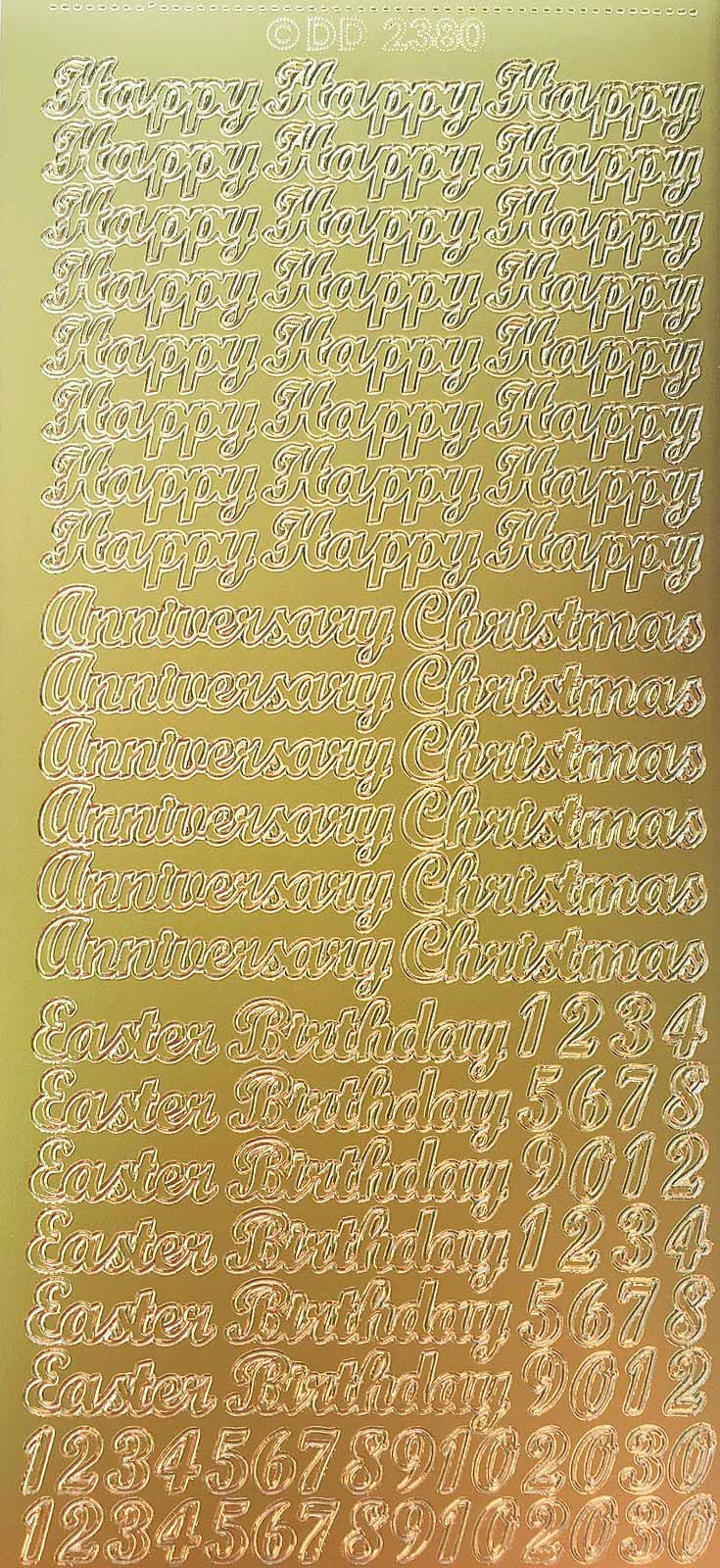 Happy Occasions Gold Peel Off Stickers Doodey 2380
