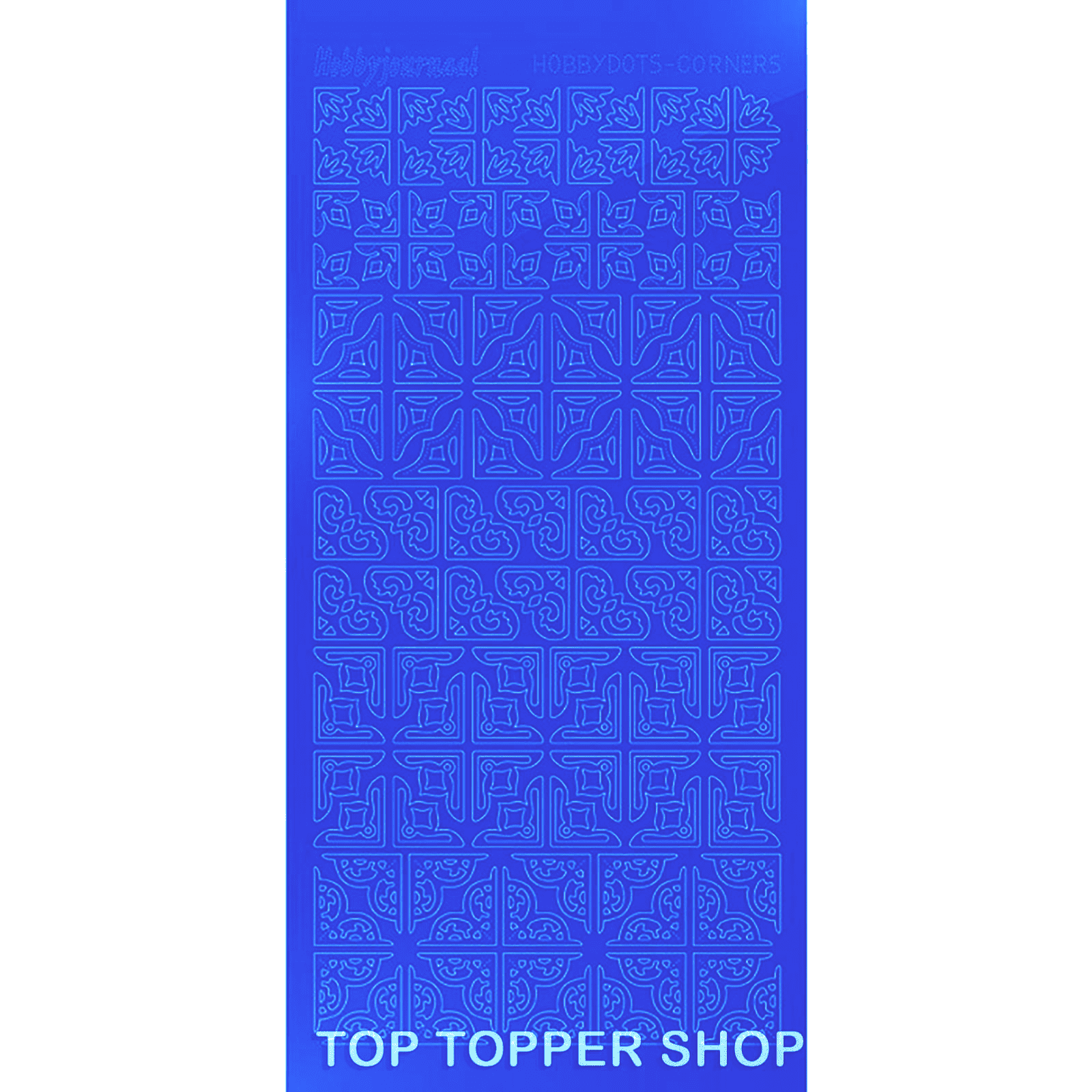 Hobbydots Corners Blue Mirror Peel Off Stickers STDMCA