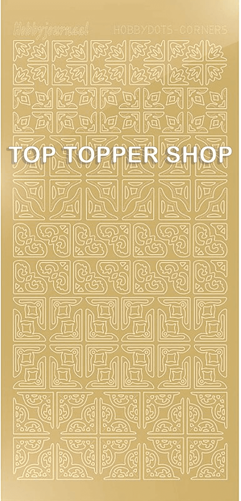 Hobbydots Corners Gold Mirror Peel Off Stickers STDMC7