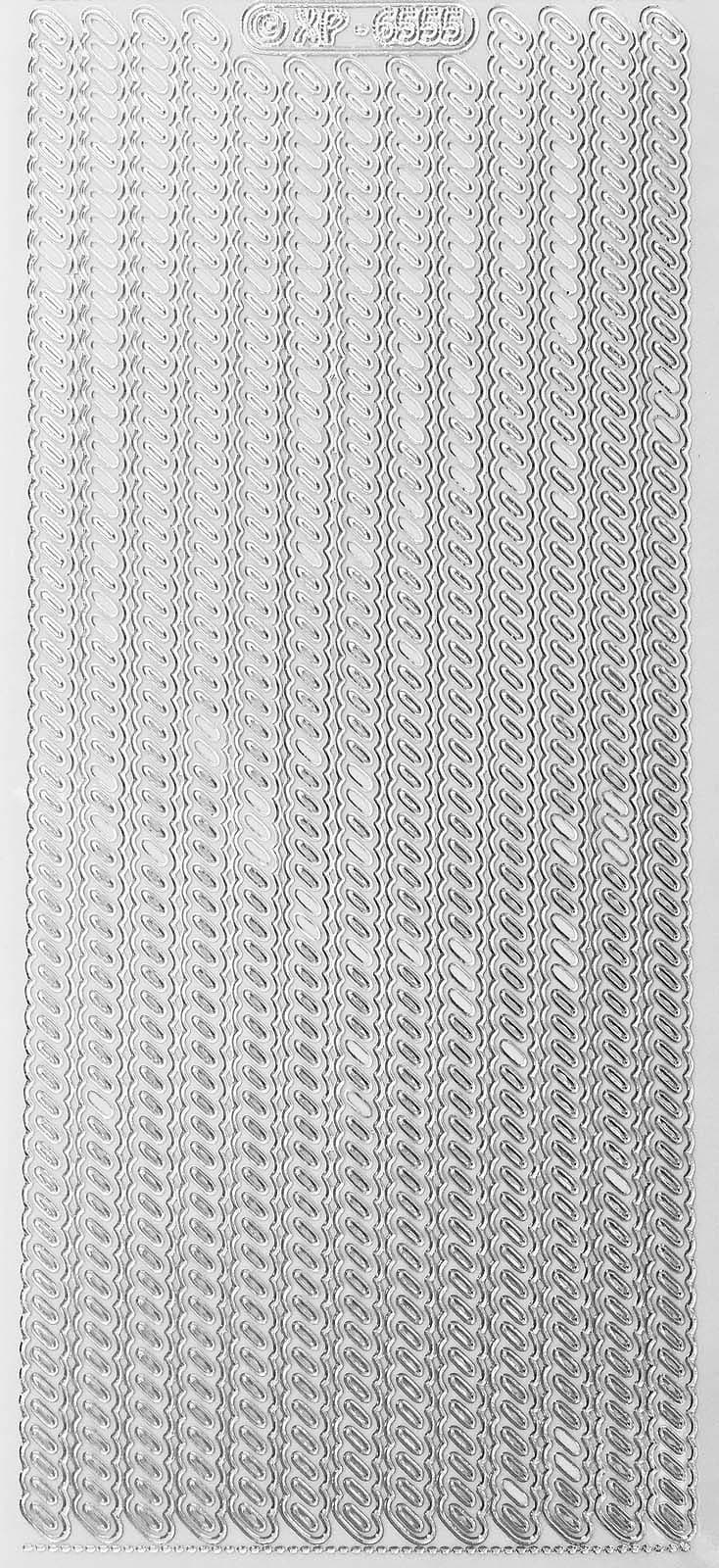 Hollow Rope Borders Transparent Silver Peel Off Stickers Doodey XP6555