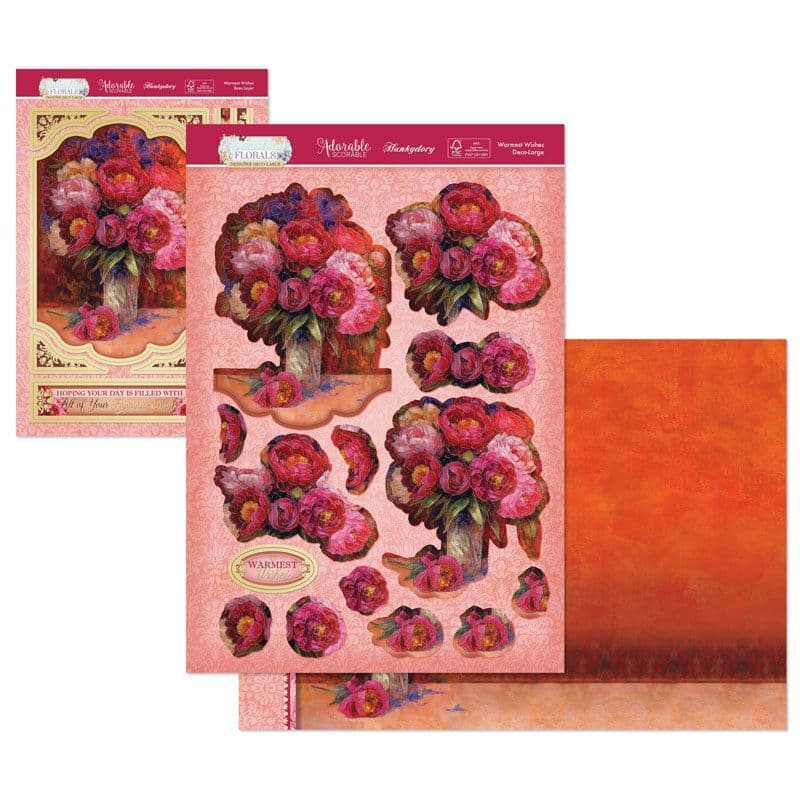 Hunkydory Flourishing Florals Die Cut Decoupage Kit Warmest Wishes