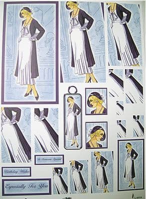NANCY WATT VINTAGE LADIES STACK ITS DECOUPAGE 10