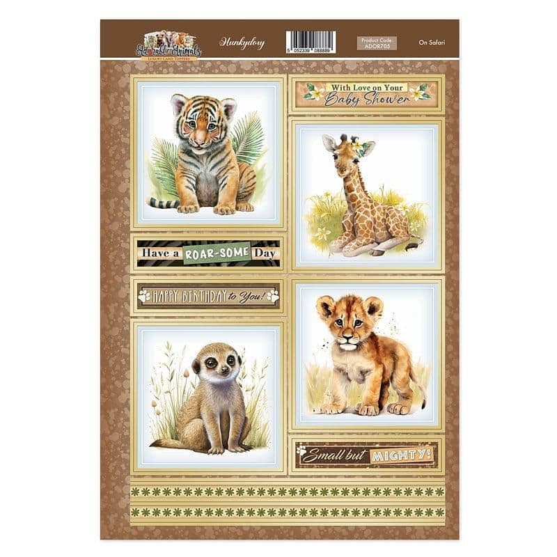 On Safari - Hunkydory Adorable Animals Topper Sheet