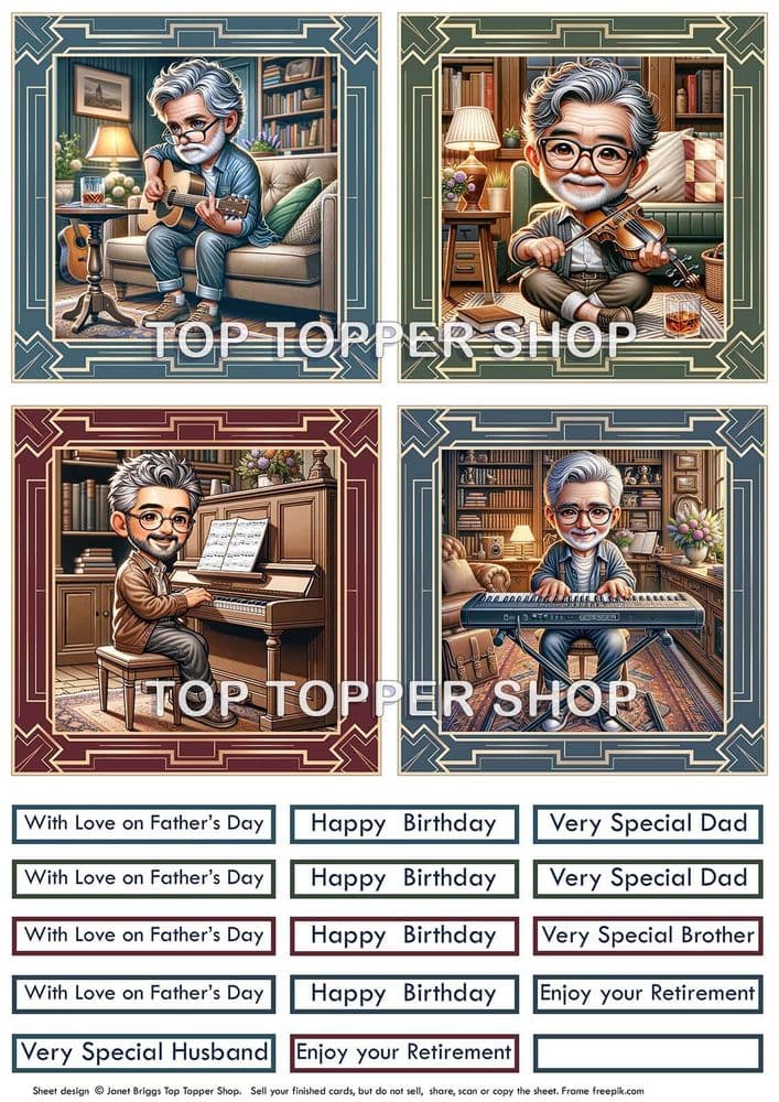 Senior Men Musicians - Card Toppers TTSTOP37