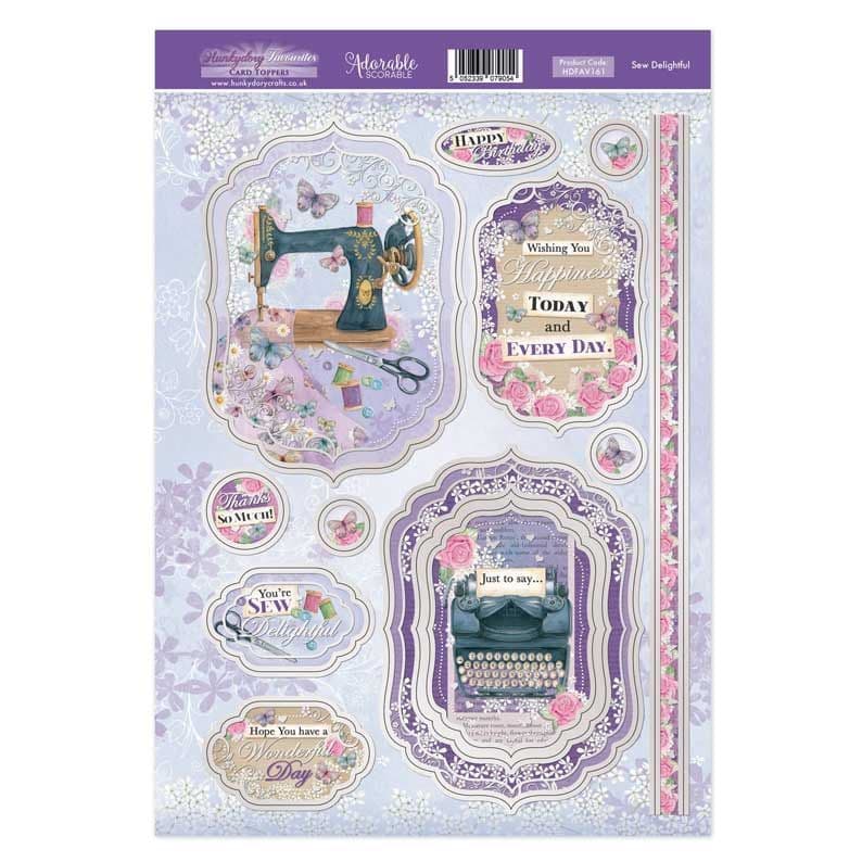 Sew Delightful - Hunkydory Favourites Toppers A4 Sheet