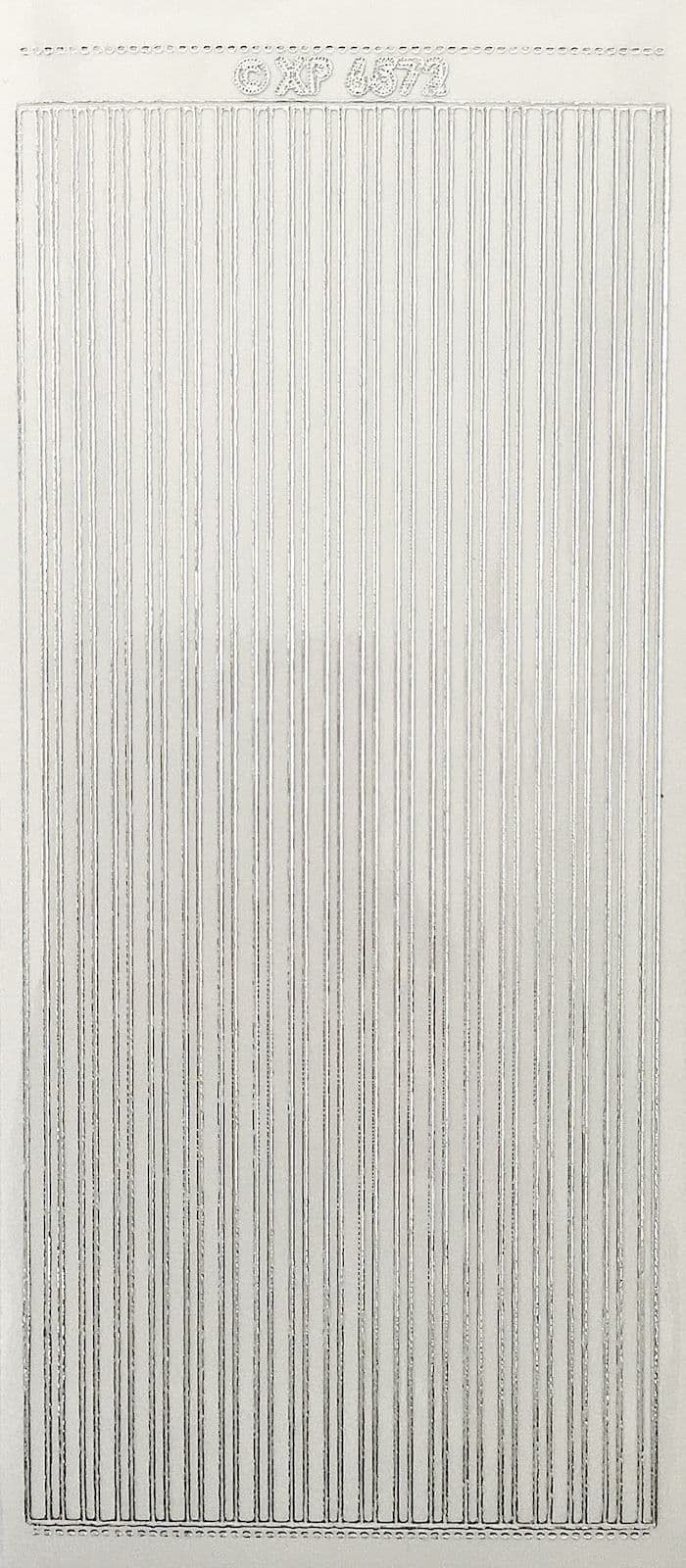 Silver Transparent Straight Border Peel Off Stickers Doodey XP6572