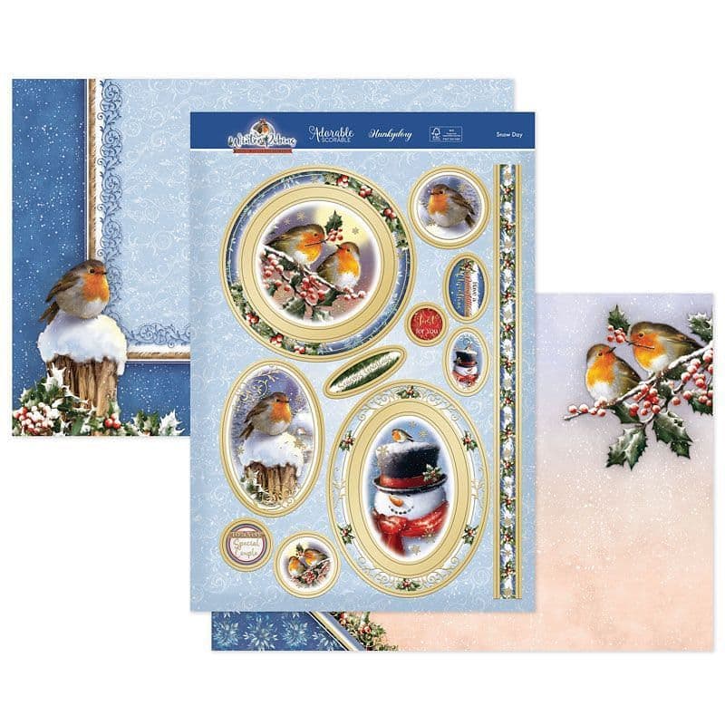 Snowy Day - Hunkydory Winter Robins Luxury Christmas Card Toppers