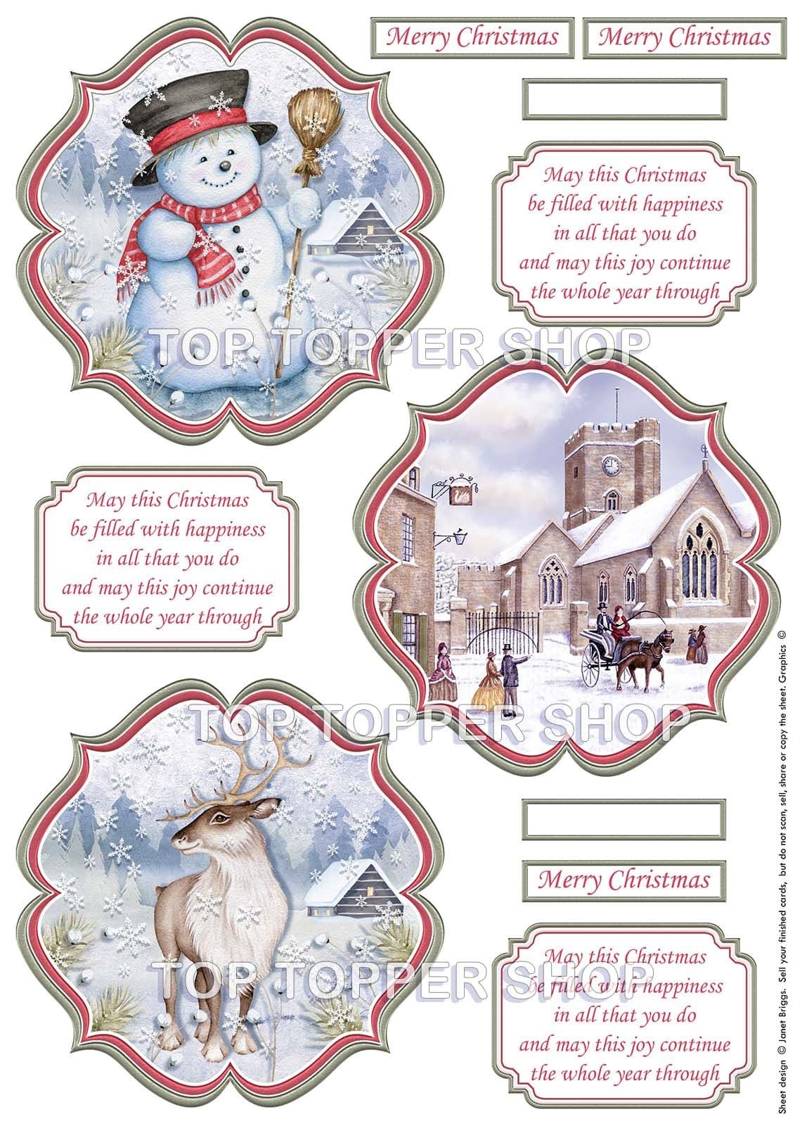 Snowy Scenes - Christmas Toppers for Card Making 290gsm TTSTOPX2