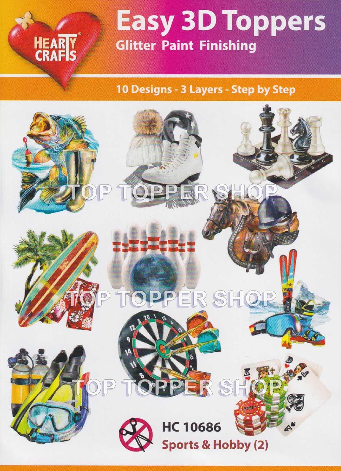 Sports & Hobbies Set 2 - 10 Easy 3d Die Cut Decoupage Toppers Hearty ...