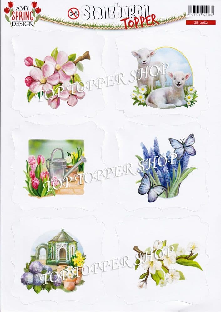 Spring A4 Die Cut Card Toppers Amy Design Push Out CDS10082