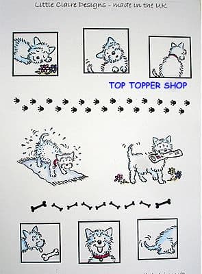 TOPPERS WESTIE DESIGN SHEET by LITTLE CLAIRE DESIGNS