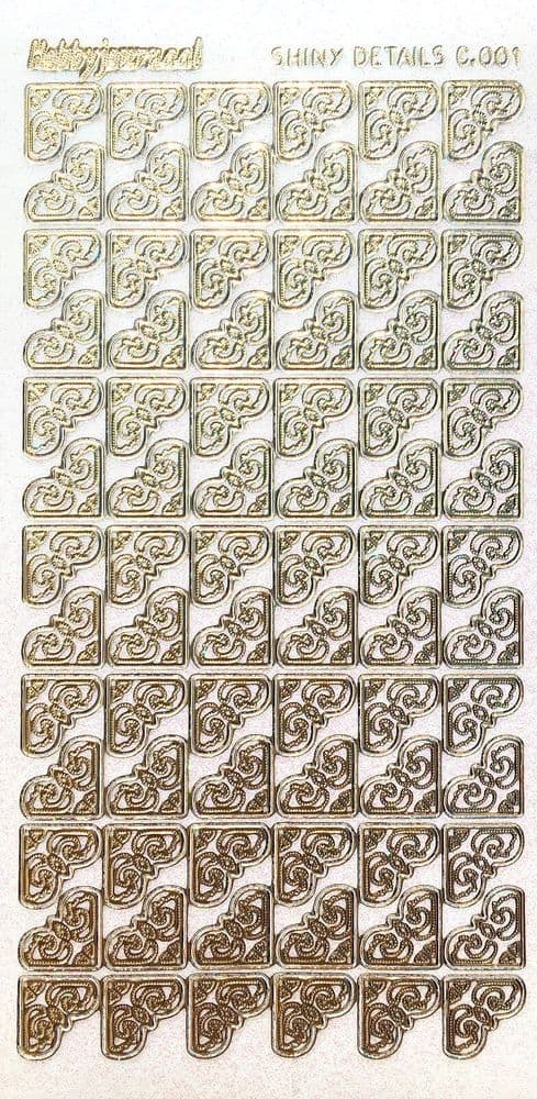 Transparent Glitter & Gold Corners Peel Off Stickers Shiny Details ...