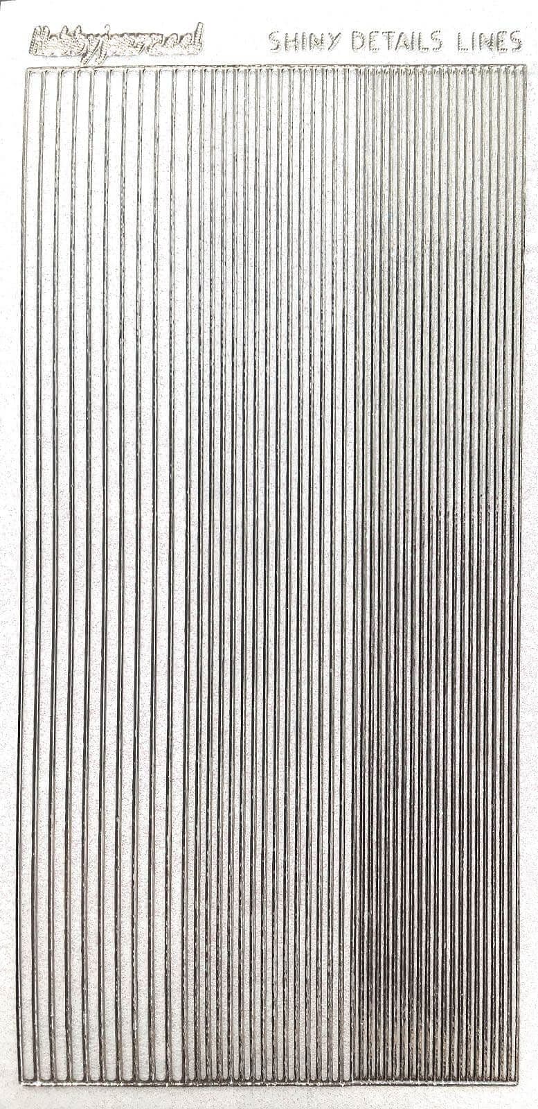 Transparent Glitter & Silver Line Border Peel Off Stickers Shiny ...