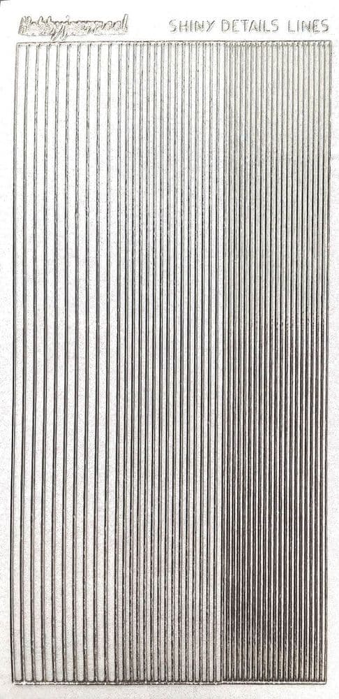 Transparent Glitter & Silver Line Border Peel Off Stickers Shiny ...