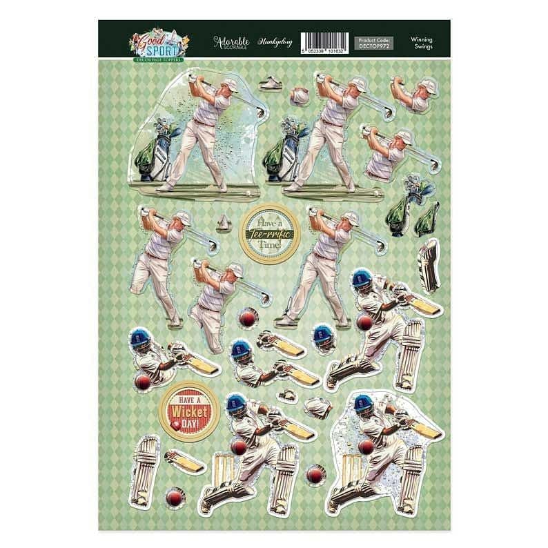 Winning Swings - Hunkydory Good Sport Die Cut Decoupage Topper Sheet