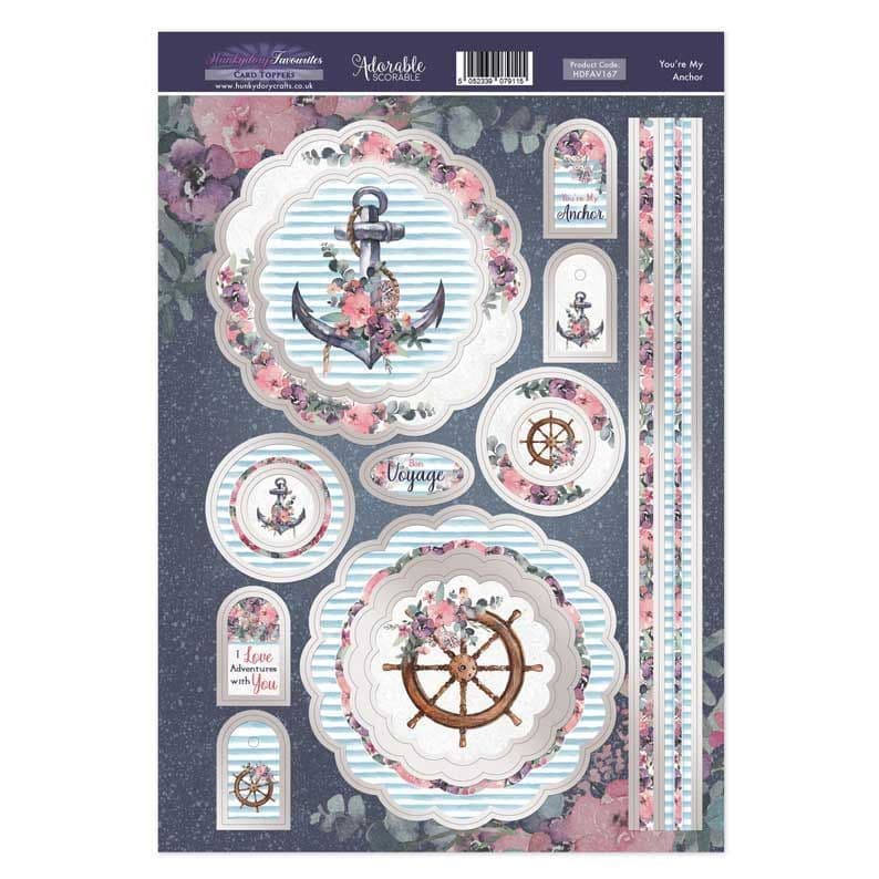 You re My Anchor - Hunkydory Favourites Toppers A4 Sheet