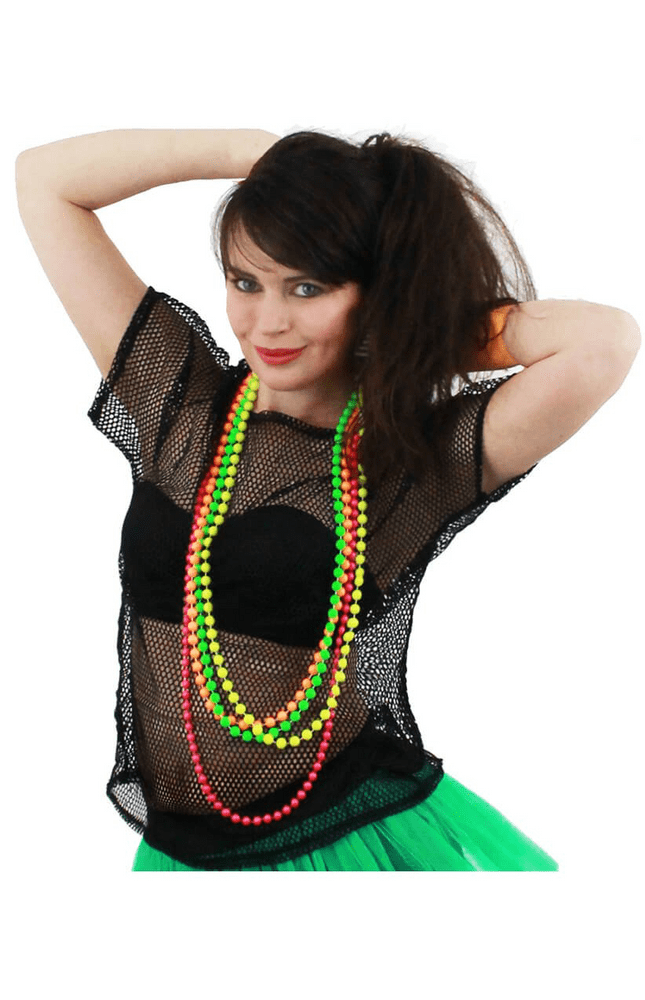 80 s Fishnet Top Black- plus size 80's Madonna costume for ladies