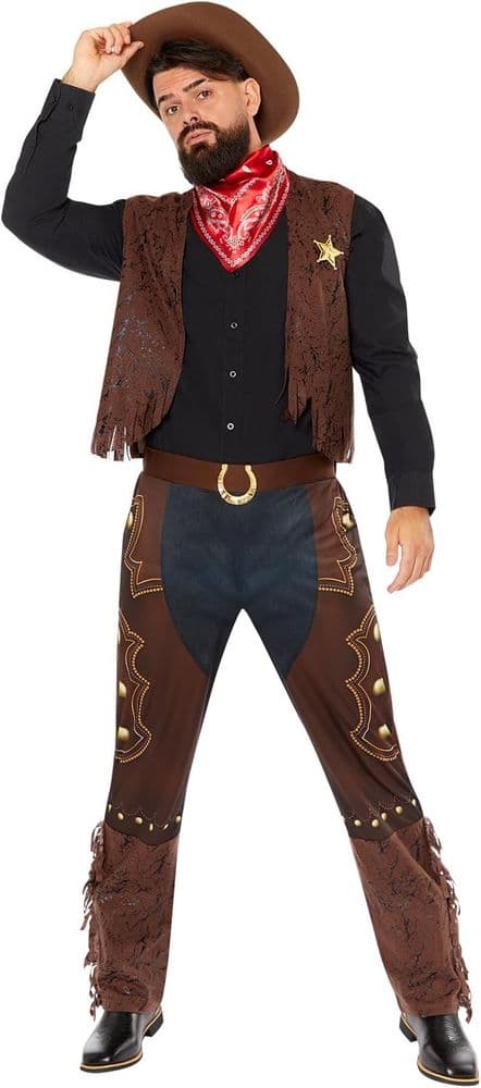 Brown Western Cowboy Costume- plus size fancy dress costume | XL Cowboy ...