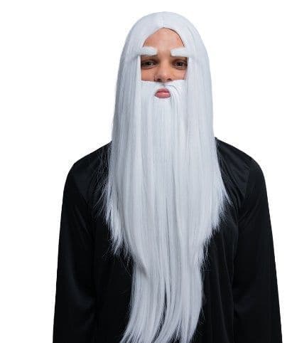 Deluxe Wizard Beard Wig Set- Wizard wig and beard set