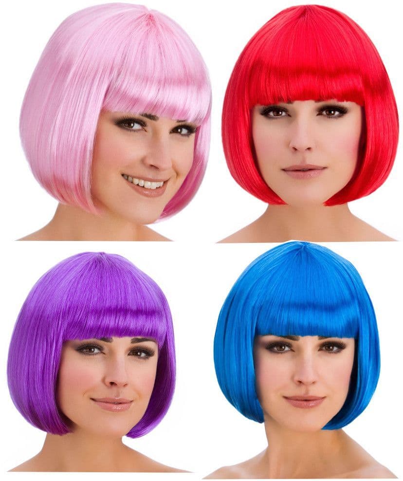 Diva Bob Wigs Coloured - bob fancy dress wigs