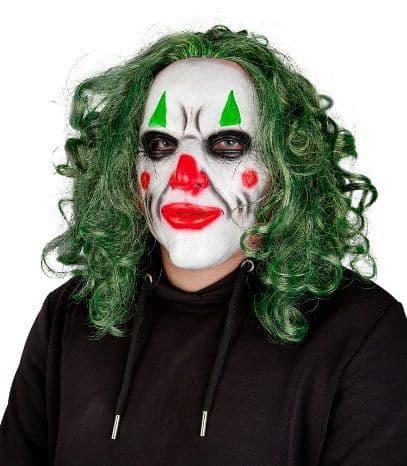 Psycho Clown Face Maskpsycho, clown, latex, halloween, face,