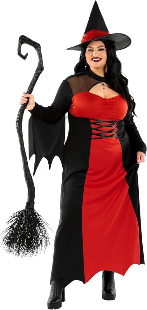 Red Witch Plus Size Halloween Costume| Plus size Witch fancy dress ...