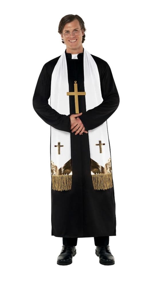 Religious Priest / Vicar Costume, plus size Vicar fancy dress costume ...