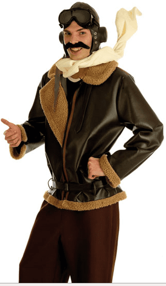 War Time Fighter Pilot Costume, plus size pilot fancy dress costume