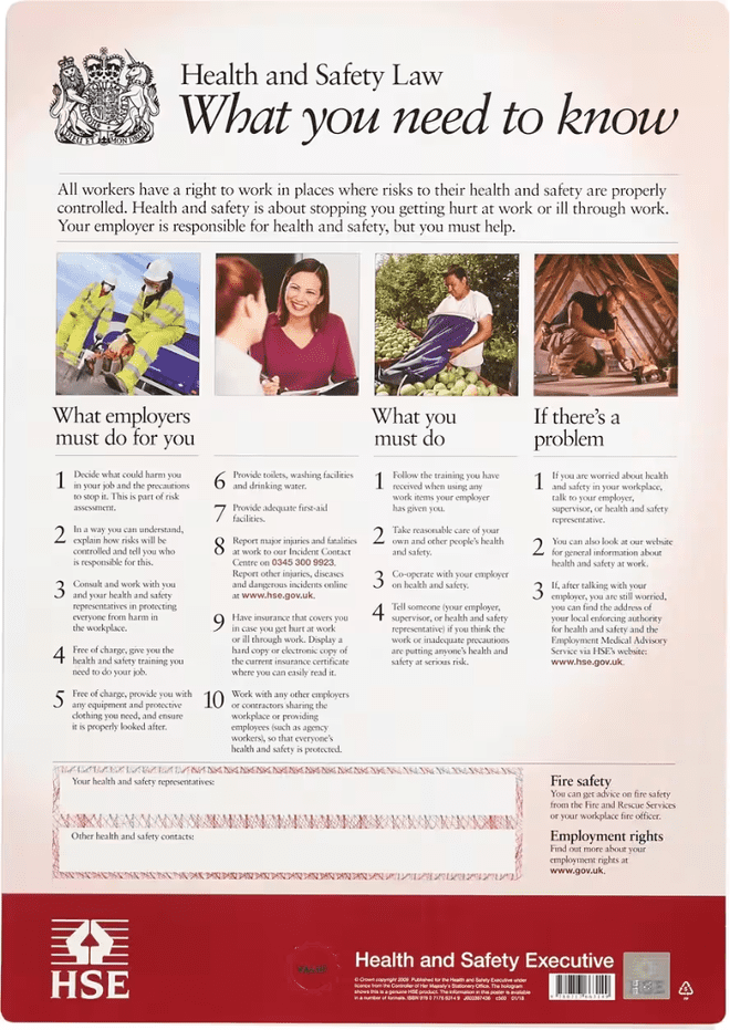 Health And Safety Law Poster Health And Safety Law Poster
