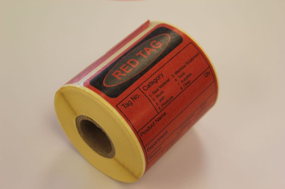 Self Adhesive 5S Red Tags