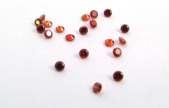 2 0mm Round Garnet Cubic Zirconia pk of 10