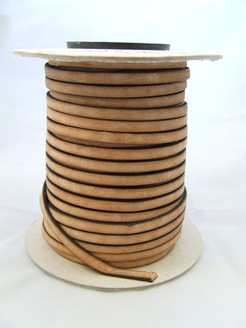 Flat Leather 5mm x 1 5mm - Distressed Natural