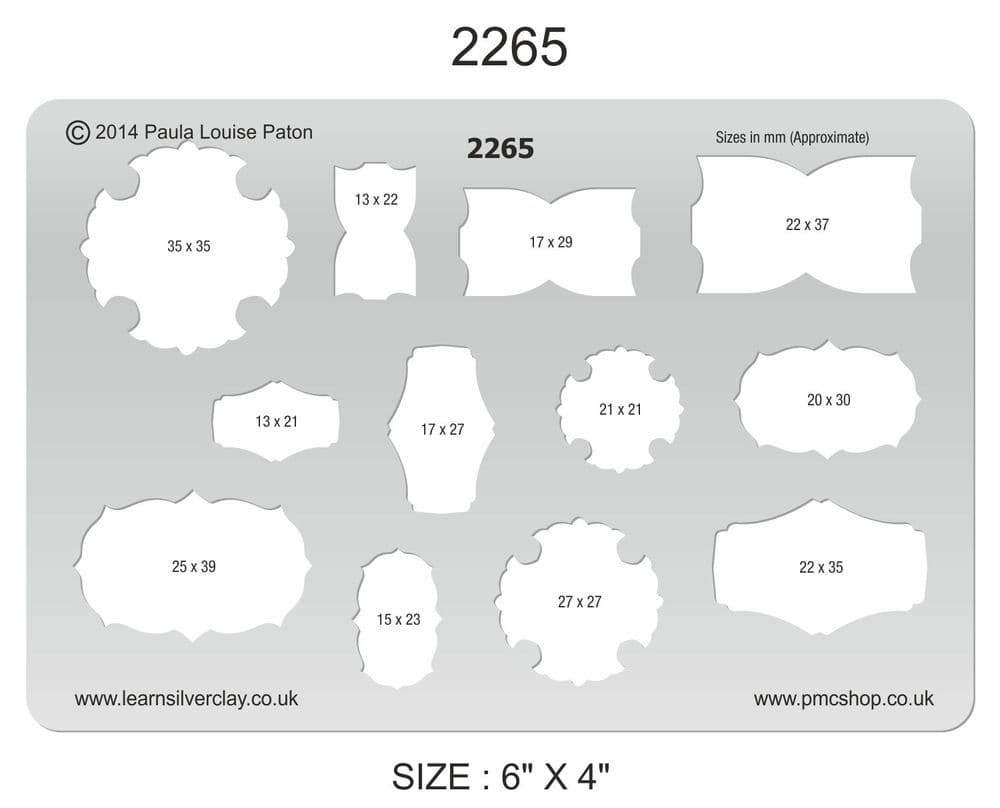 Metal Clay Template - Decorative Frames 2265